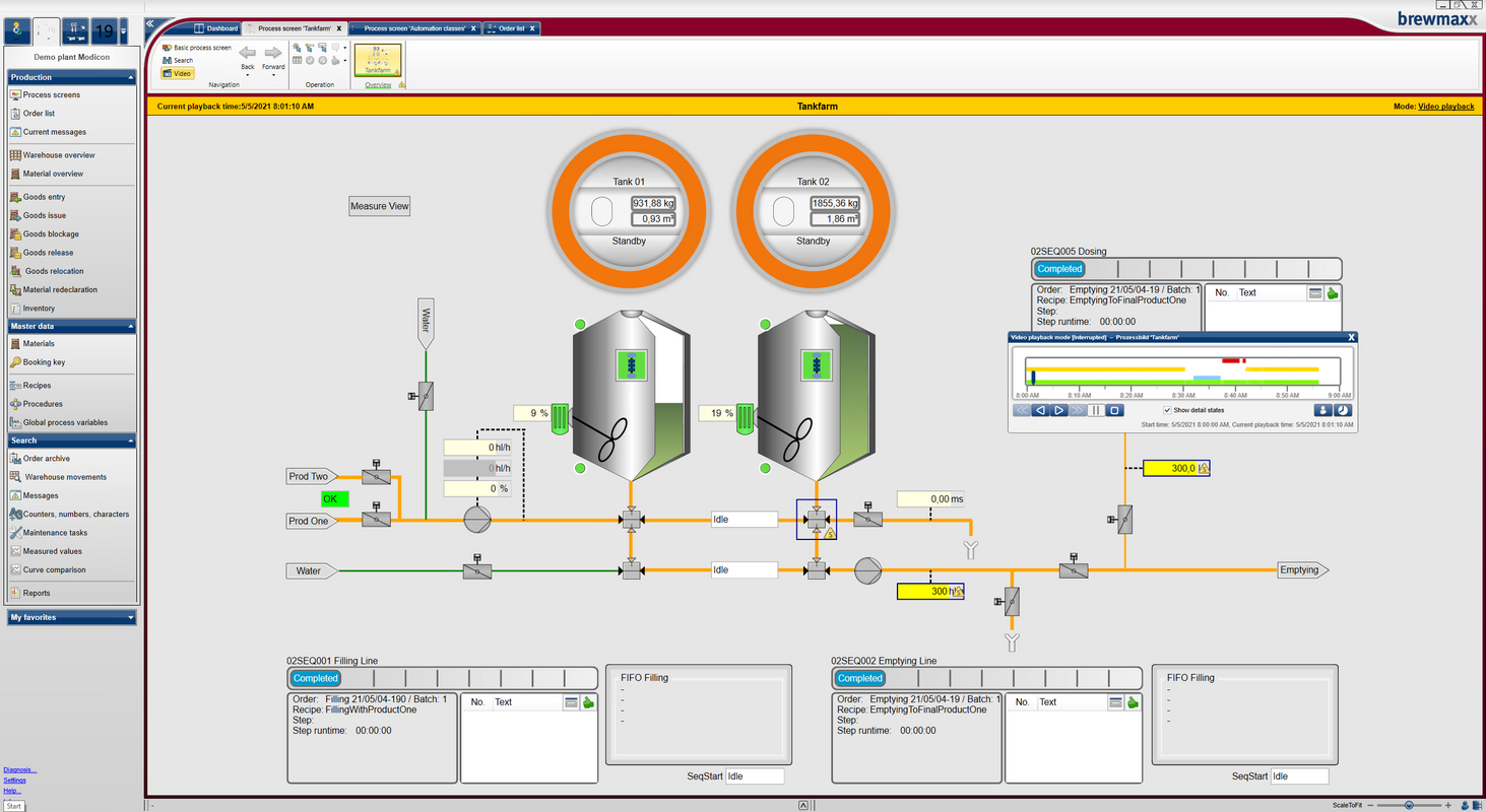 Process visualisation with brewmaxx Visu-Recorder